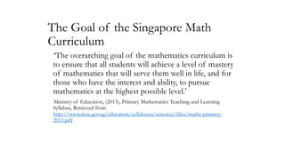 Pedagogical approaches in singapore mathematics slideshare | PPTX