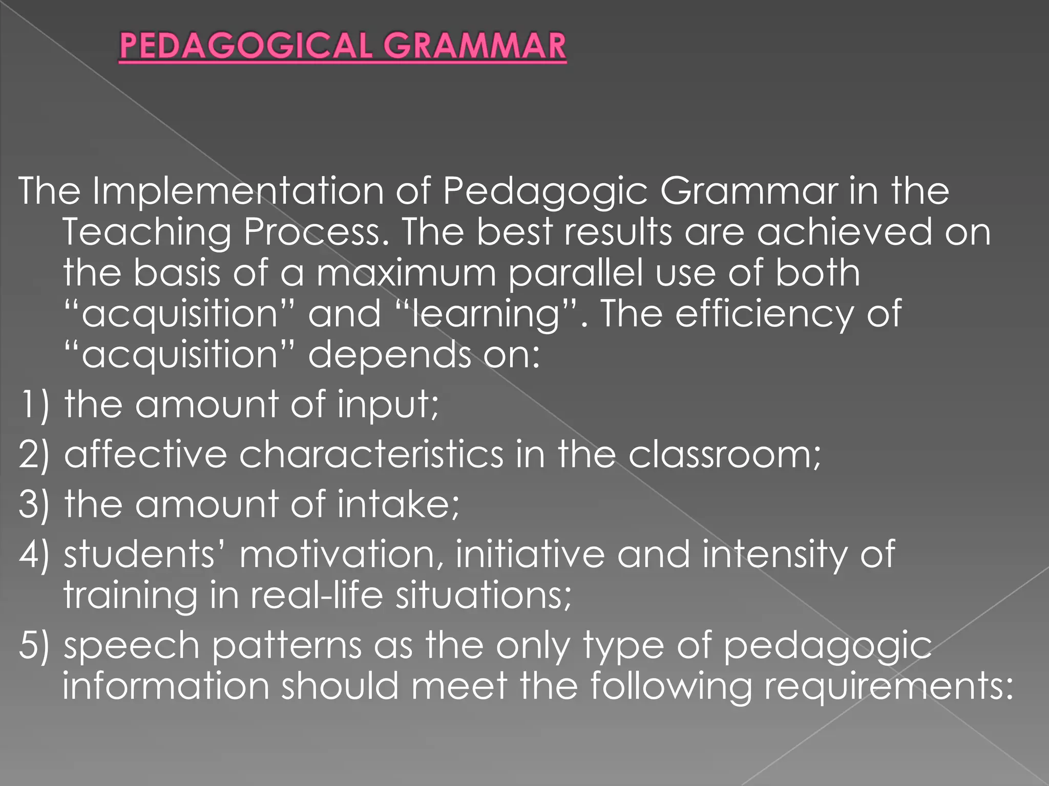 Pedagogical grammar | PPTX