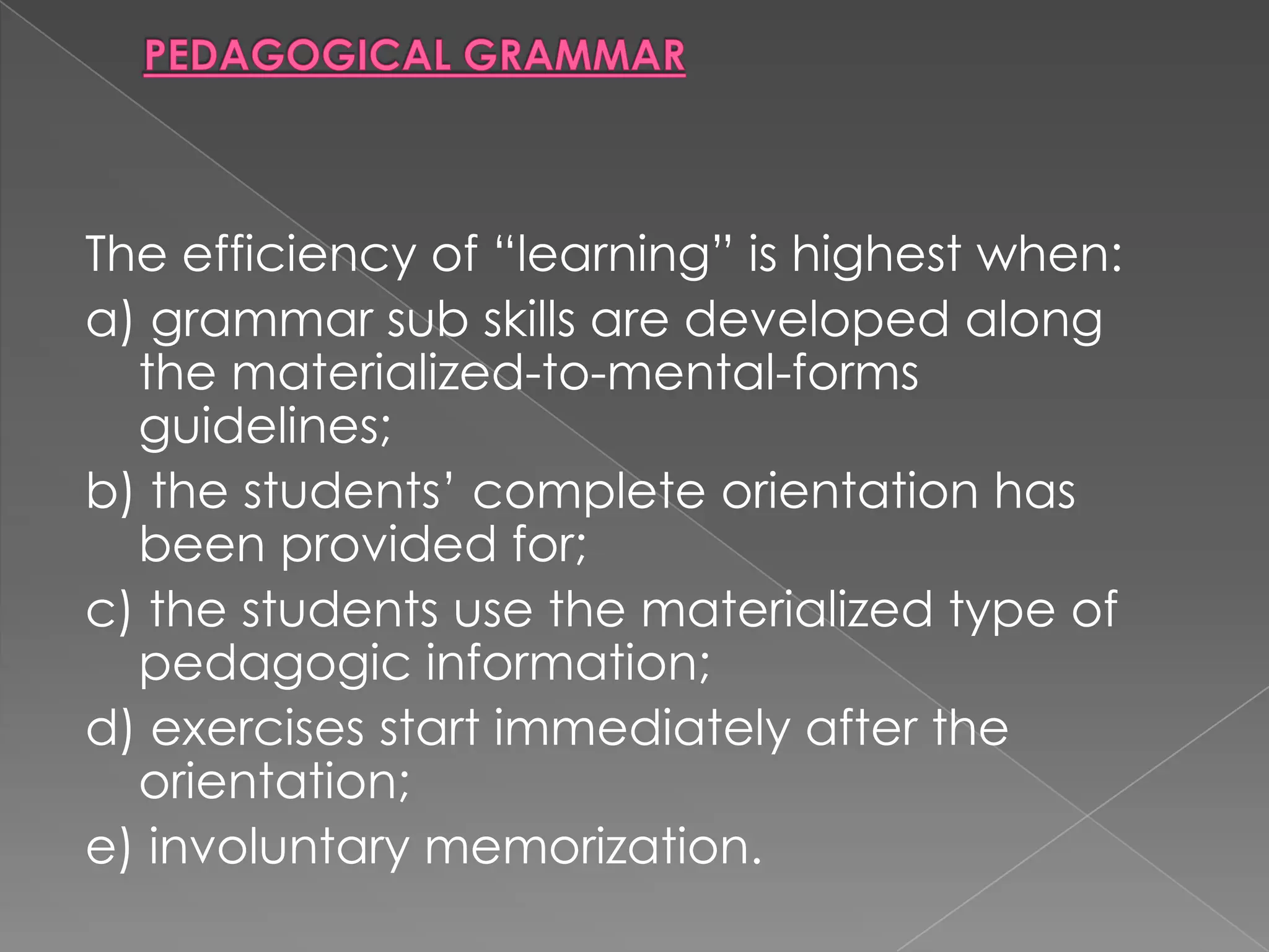 Pedagogical grammar | PPTX
