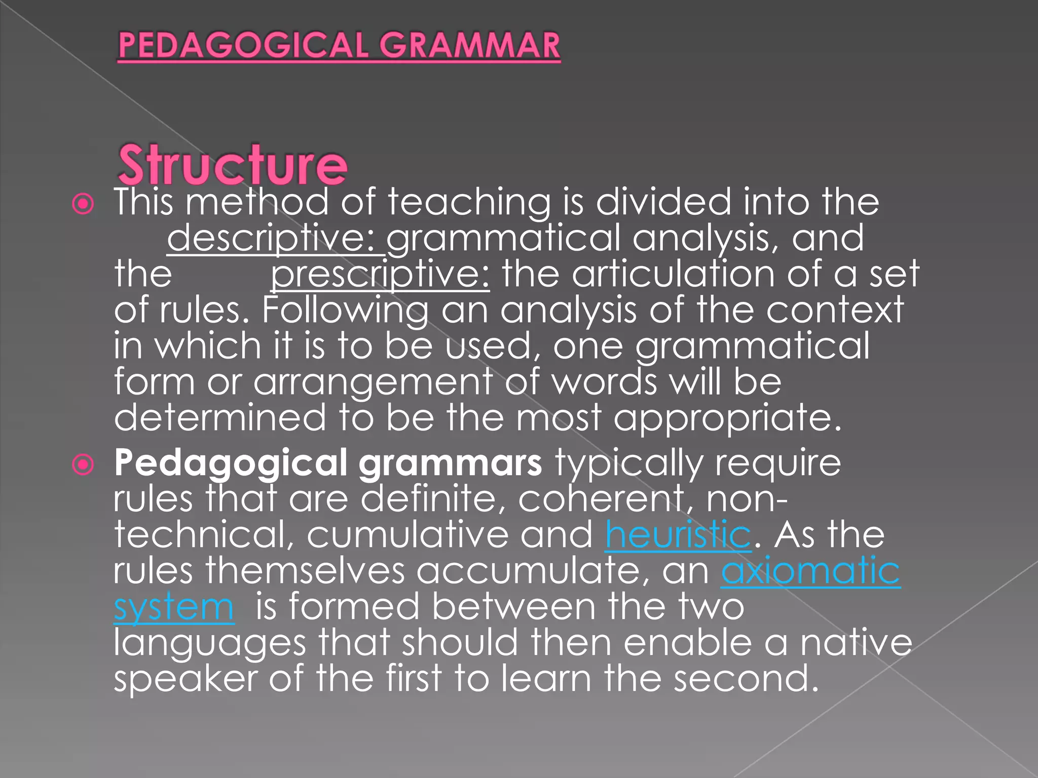 Pedagogical grammar | PPTX