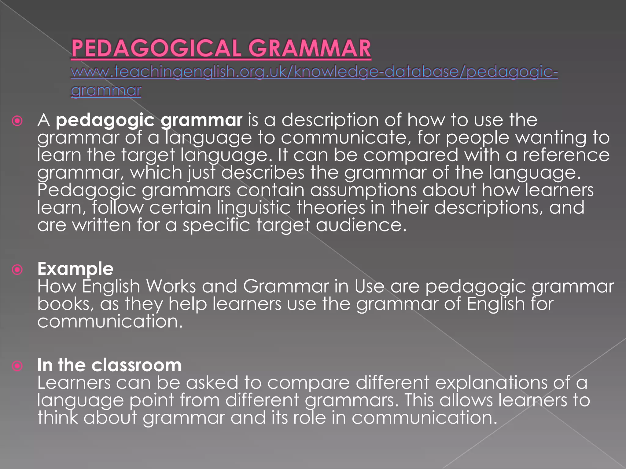 Pedagogical grammar | PPTX