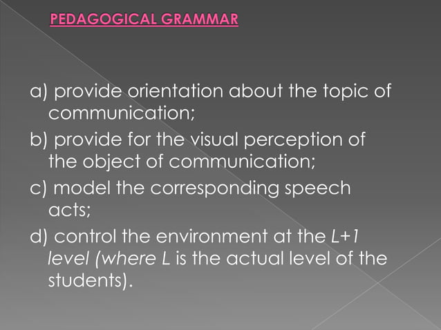 Pedagogical grammar | PPTX | Postgraduate Education | College Education