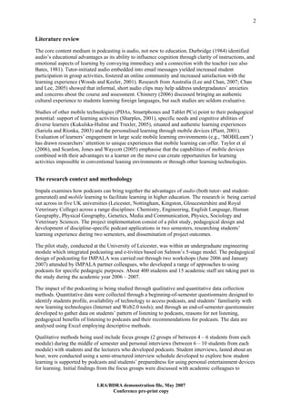 Pedagogical models for podcasts in higher education conference paper | PDF