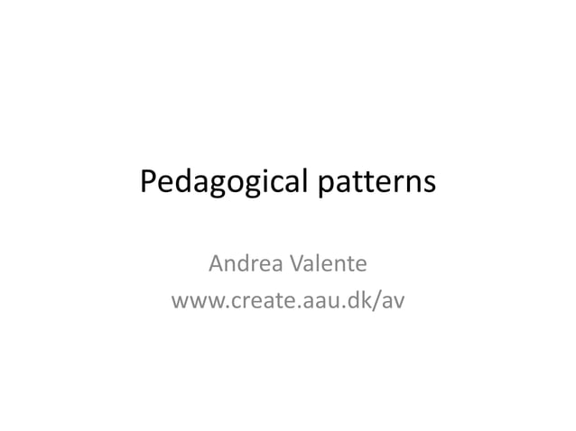 Pedagogical patterns | PPTX