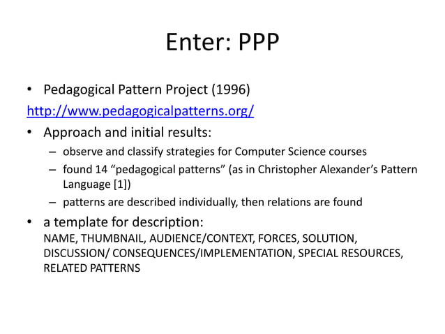 Pedagogical patterns | PPT