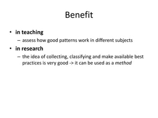 Pedagogical patterns | PPTX