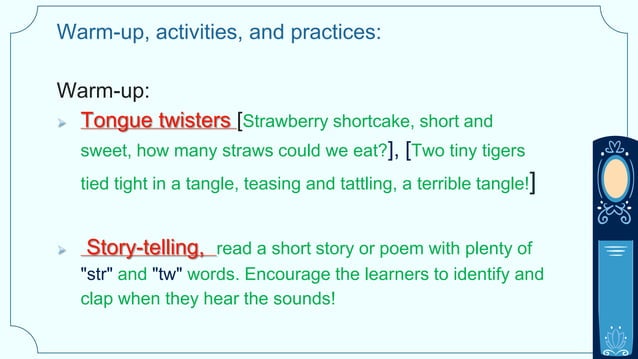 an instructional guide to teach consonant clusters | PPT