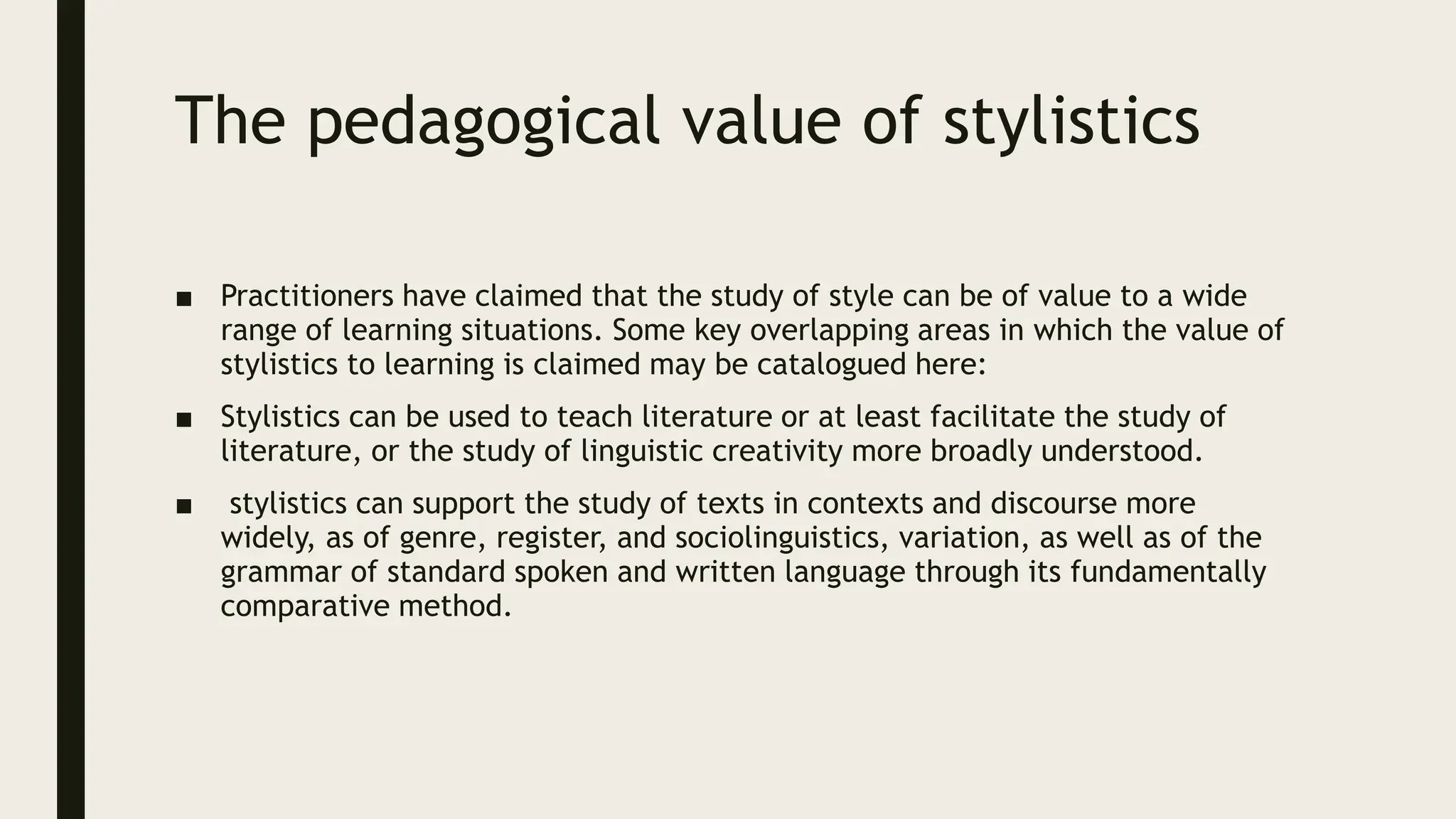 pedagogical stylistics. A detailed slides | PPTX