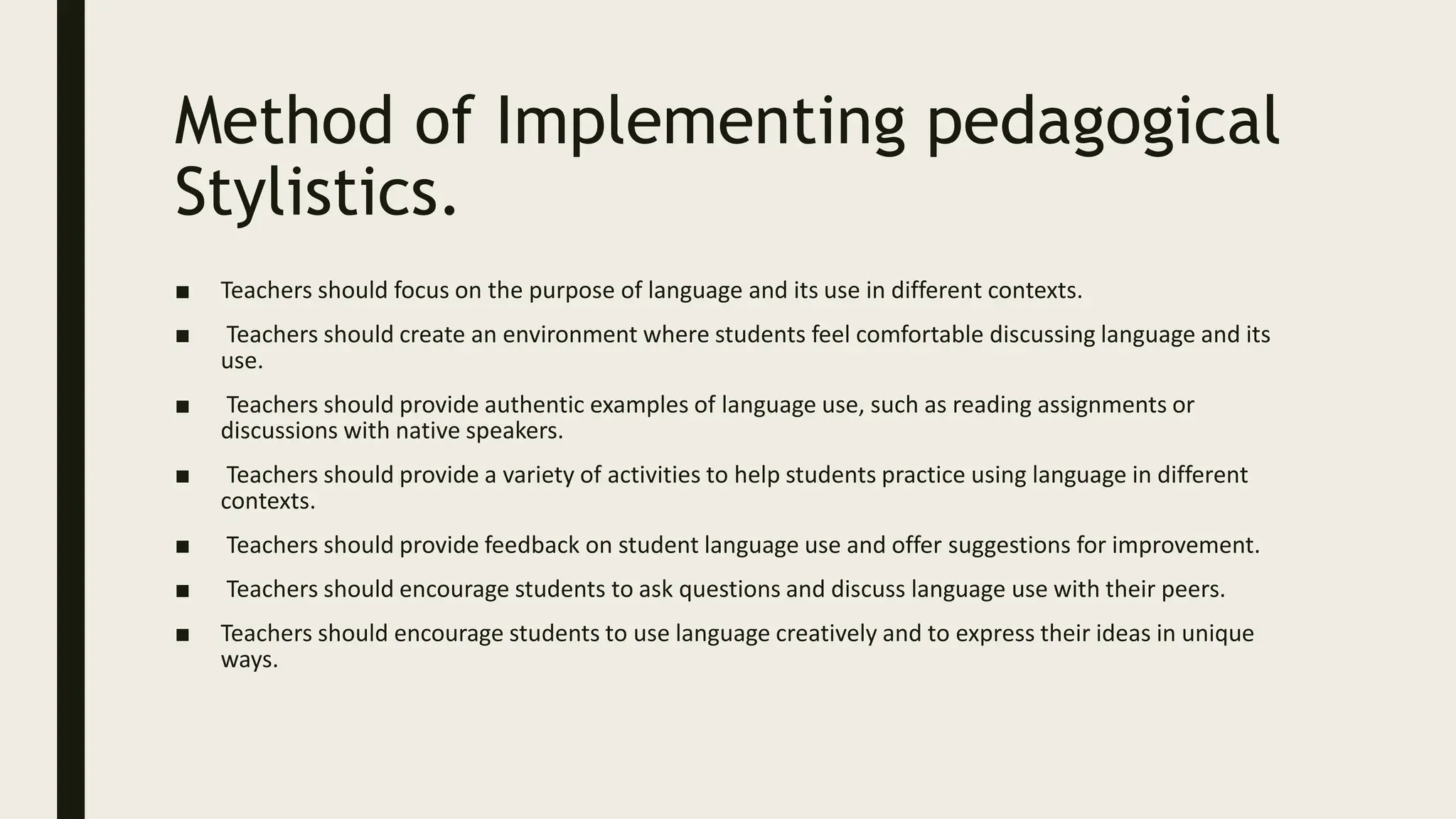 pedagogical stylistics. A detailed slides | PPTX