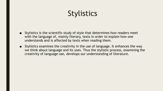 pedagogical stylistics. A detailed slides | PPTX