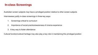 Pedagogical uses of Australian screen content in tertiary education | PPT