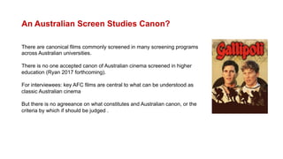 Pedagogical uses of Australian screen content in tertiary education | PPT
