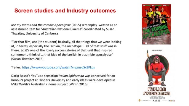 Pedagogical uses of Australian screen content in tertiary education | PPT