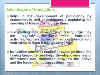 Pedagogical uses of translation | PPT