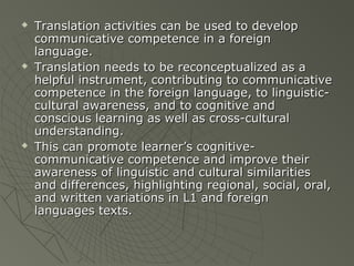 Pedagogical uses of translation | PPT