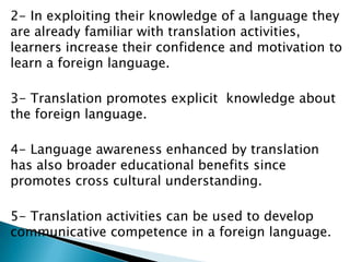 Pedagogical uses of translation | PPTX