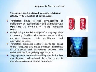 Pedagogical uses of translation | PPT