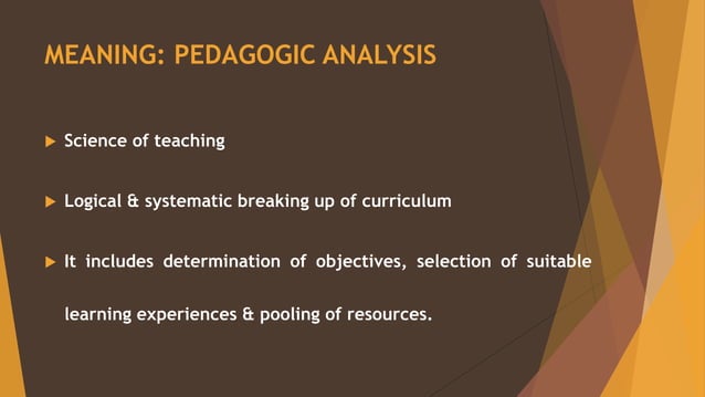 Pedagogic analysis | PPT