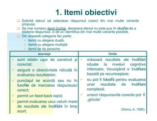 Pedagogie 2 curs 8_testul docimologic | PPTX