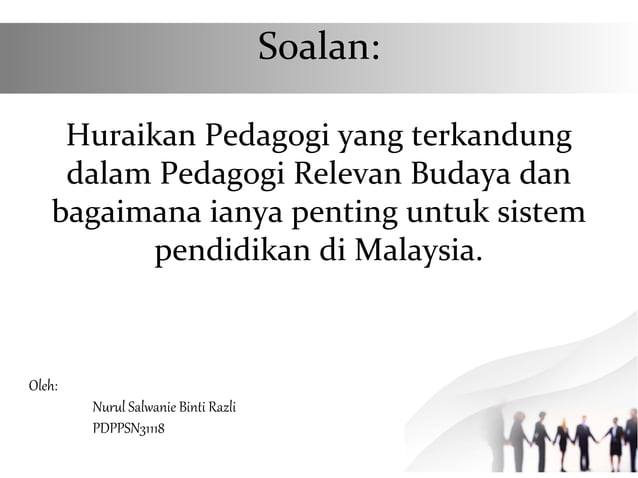 Pedagogi relevan budaya | PPT