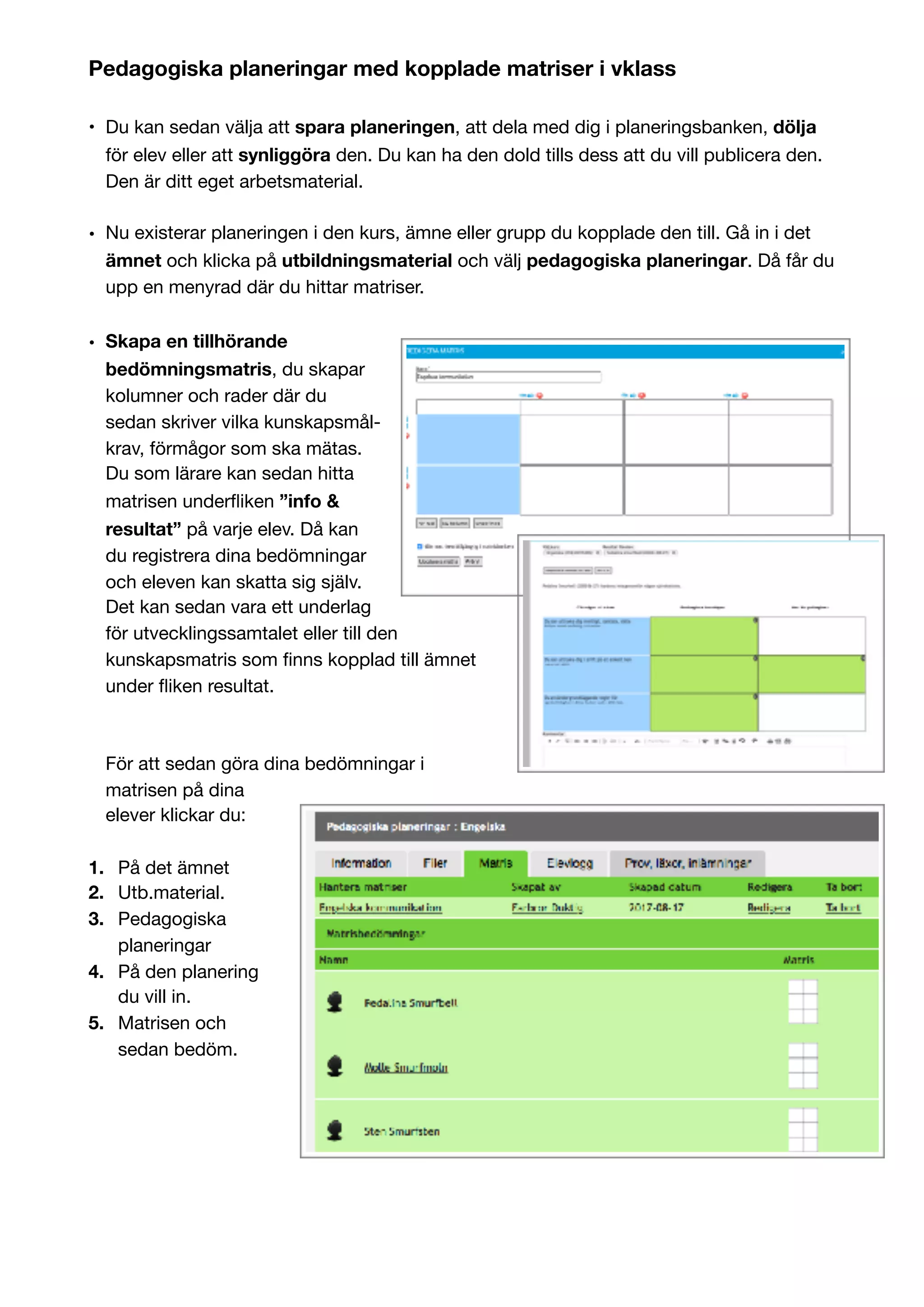 Pedagogisk planering +matris manual | PDF | Educational Assessment | Education