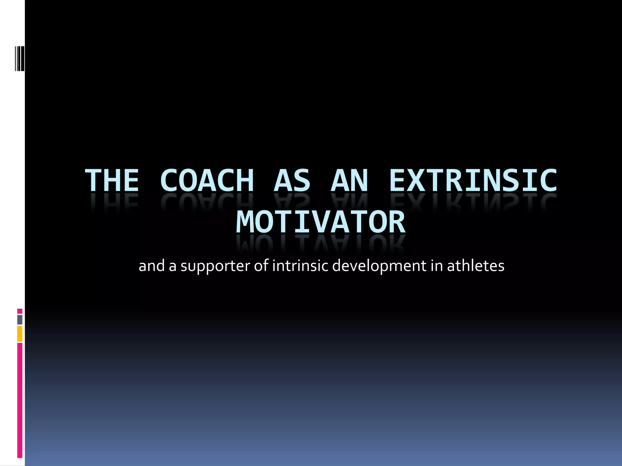 Coaches as extrinsic motivators and supporter of intrinsic development ...