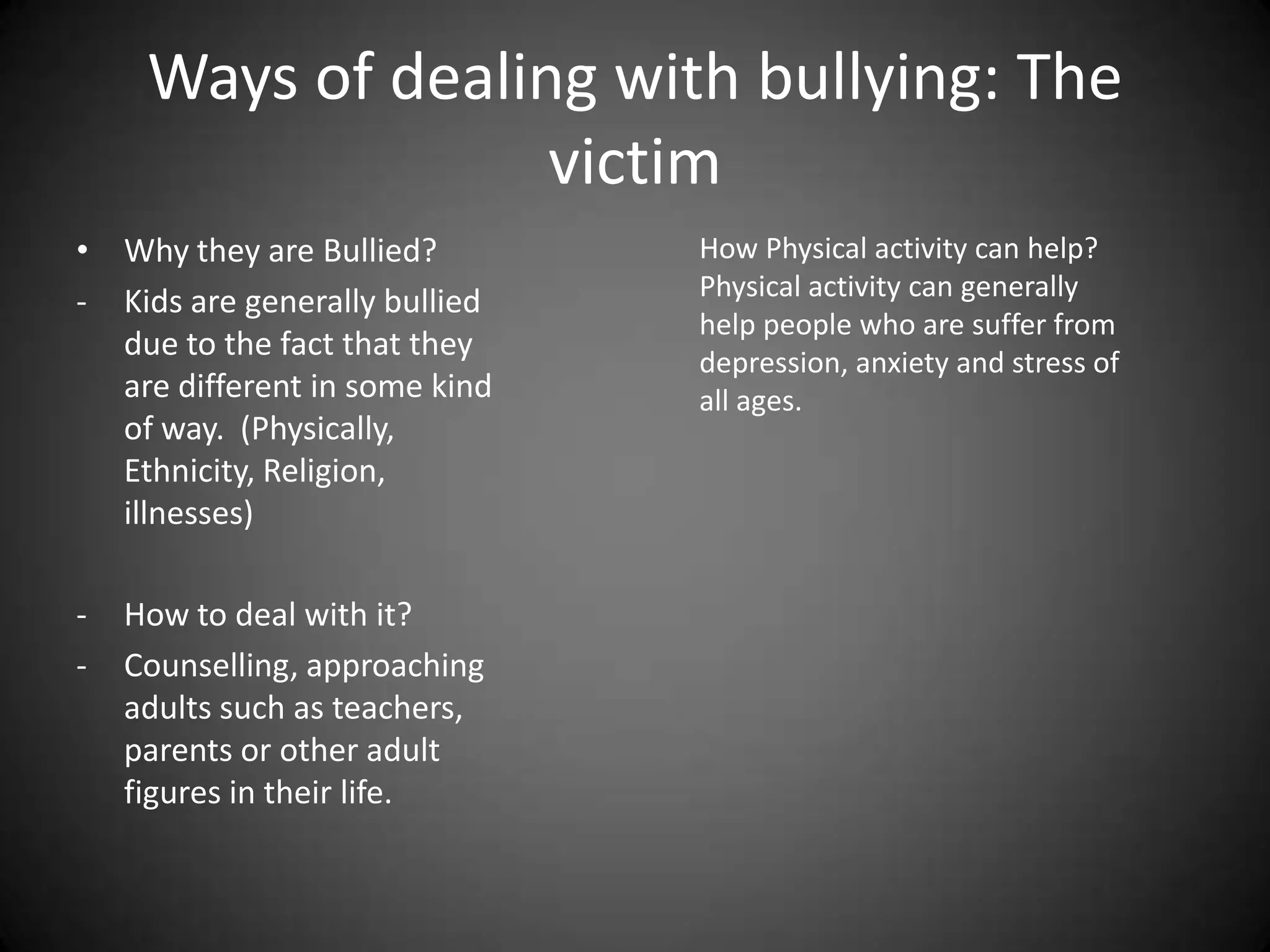 Alleviating Bullying with Physical Activity | PPTX