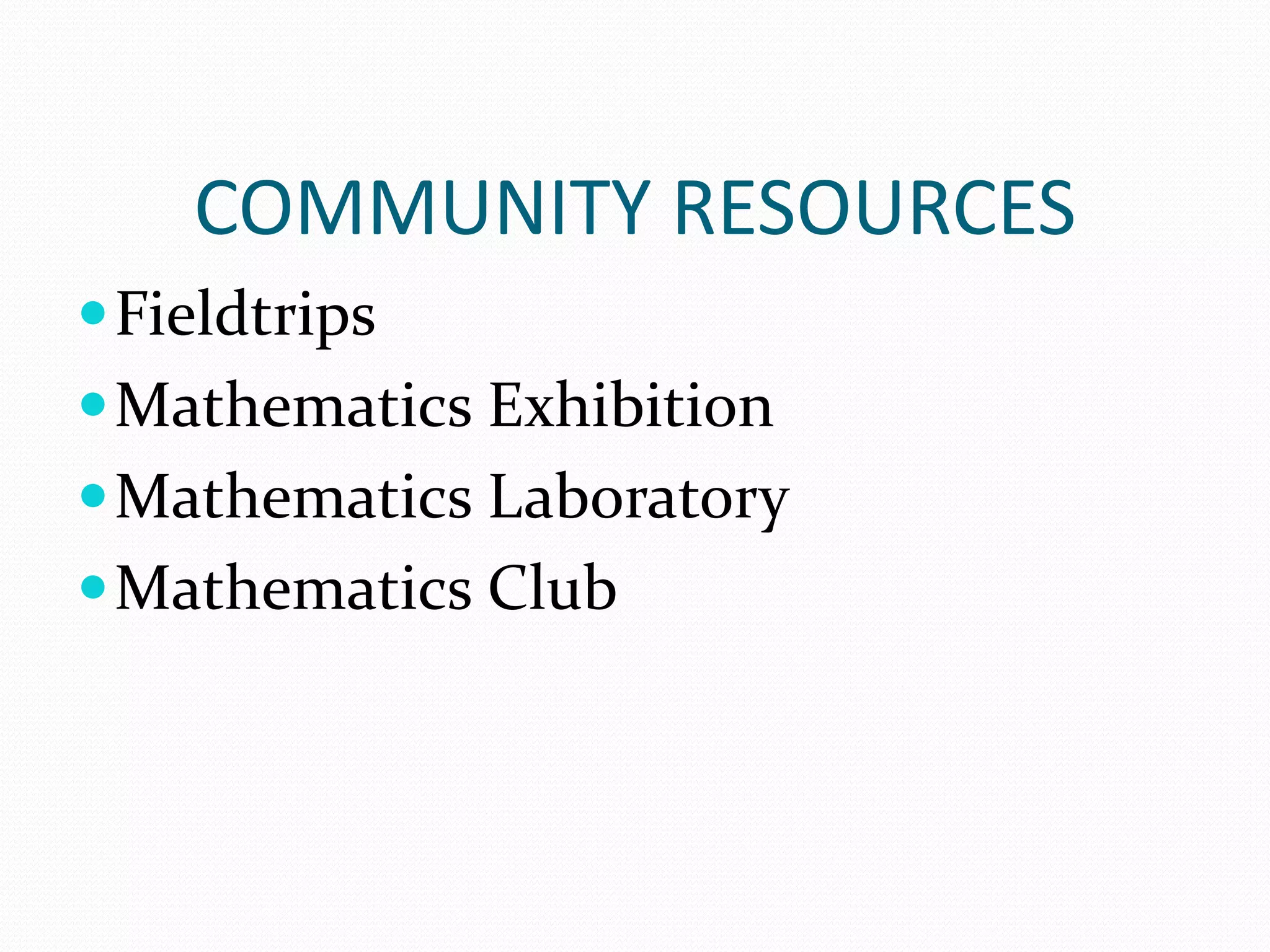 Resources of Teaching Mathematics | PPTX