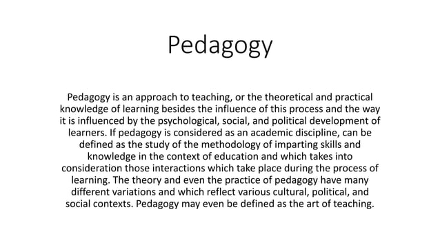 Pedagogy | PPTX