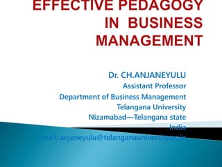 Pedagogy for business management | PPT