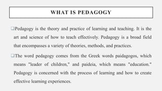 Pedagogy.pptx | Primary Education | Education