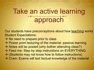 Pre, Active, and Post: Taking Learning Beyond the Lecture | PPT