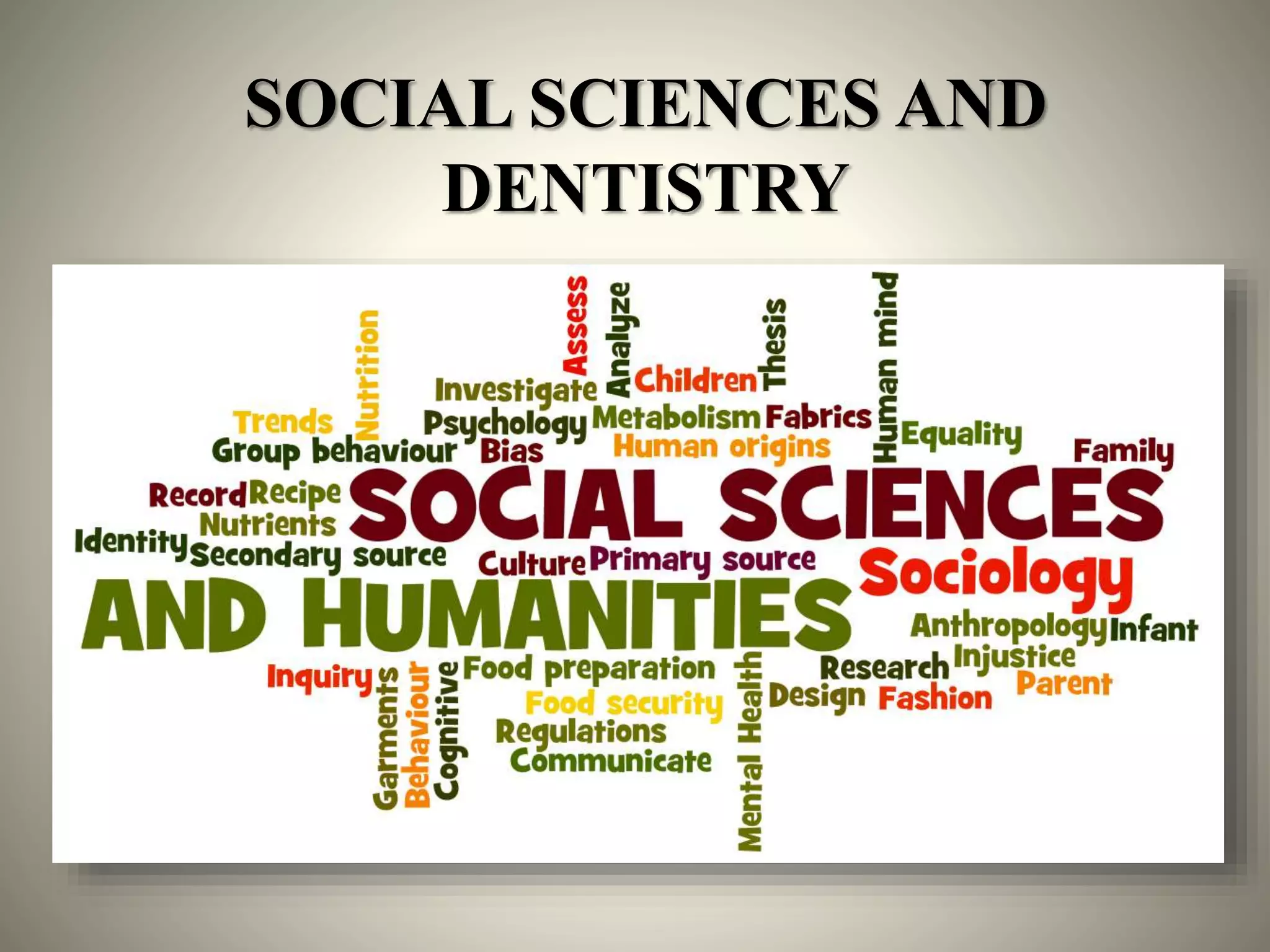SOCIAL SCIENCES IN DENTISTRY | PPTX