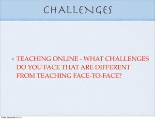 Pedagogy: Humanizing an Online Class | PPT