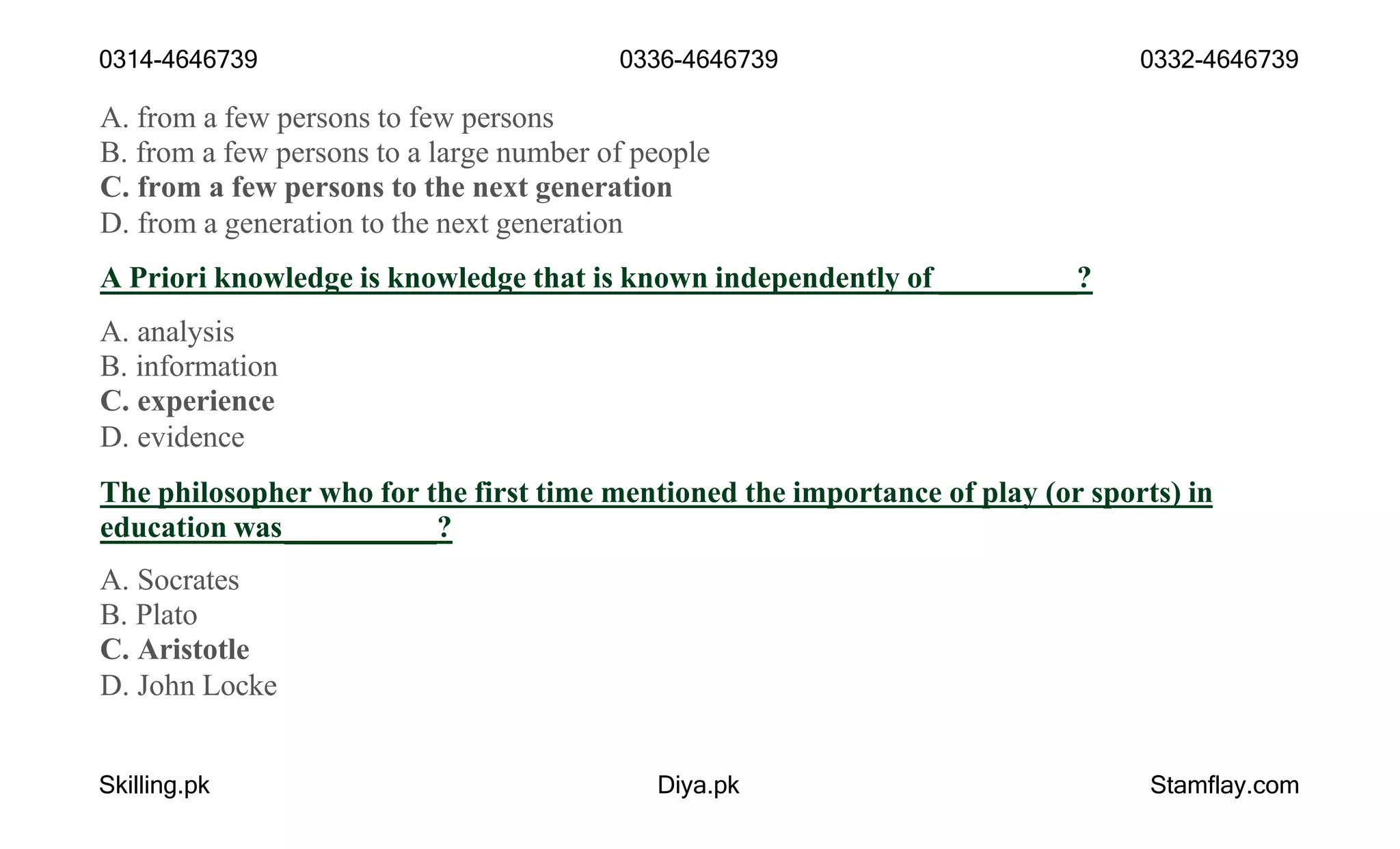 Pedagogy MCQs PDF for SST FPSC NTS with Answers.pptx