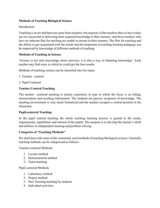 Pedagogy of biological science | PDF | Biological Sciences | Science