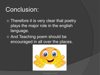 TEACHING POETRY | PPT