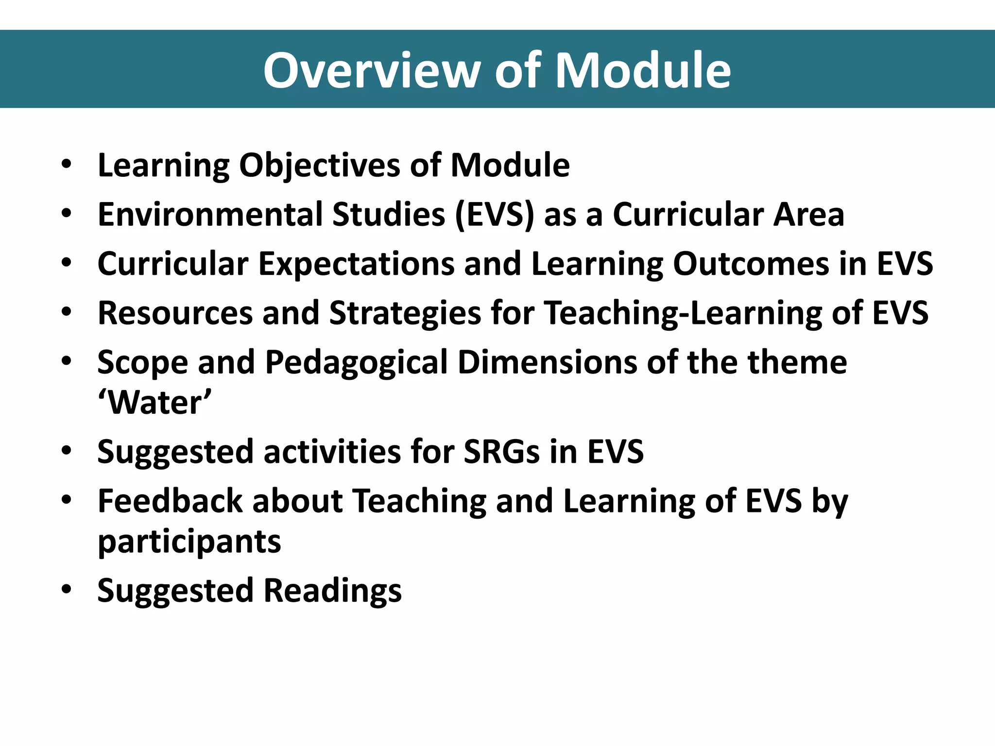 Module 8: Pedagogy of Environmental Studies (Primary Stage) | PPTX