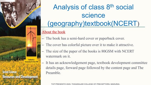 ANALYSIS OF SOCIAL SCIENCE TEXTBOOKS AND QUESTION PAPERS | PPTX