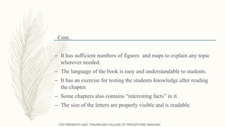 ANALYSIS OF SOCIAL SCIENCE TEXTBOOKS AND QUESTION PAPERS | PPTX