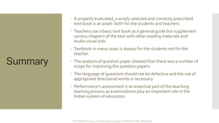 ANALYSIS OF SOCIAL SCIENCE TEXTBOOKS AND QUESTION PAPERS | PPTX