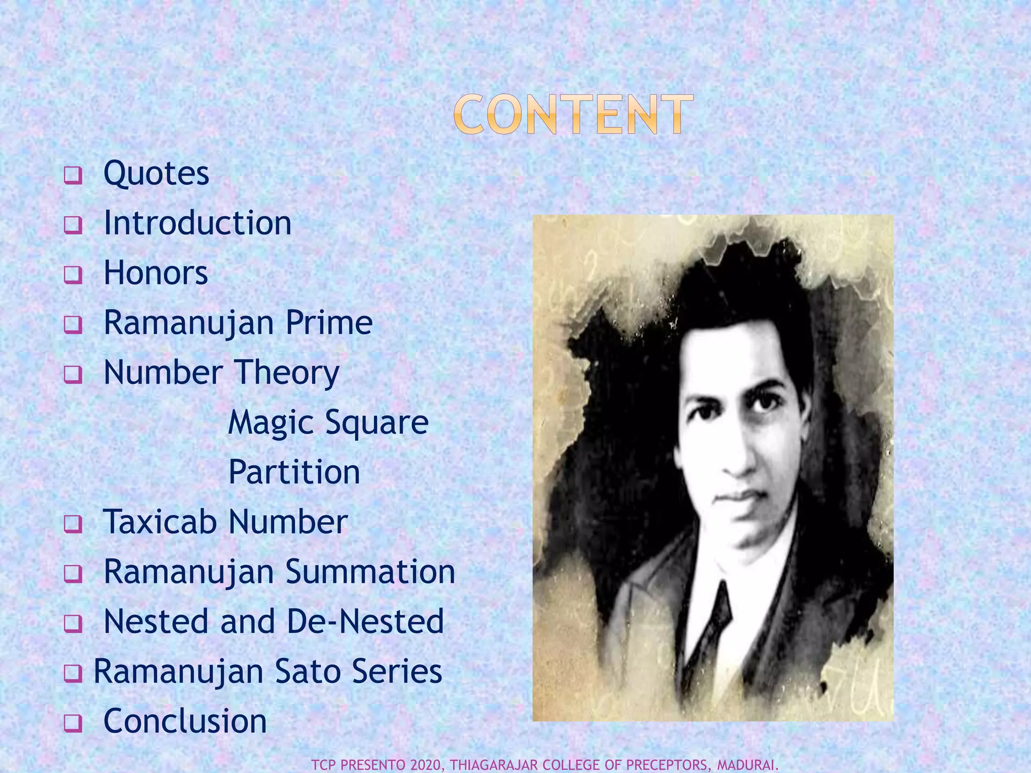 HISTORY OF RAMANUJAN | PPTX