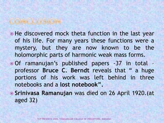 HISTORY OF RAMANUJAN | PPTX