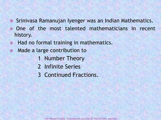 HISTORY OF RAMANUJAN | PPTX