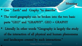 Pedagogy of School Subject Geography | PDF