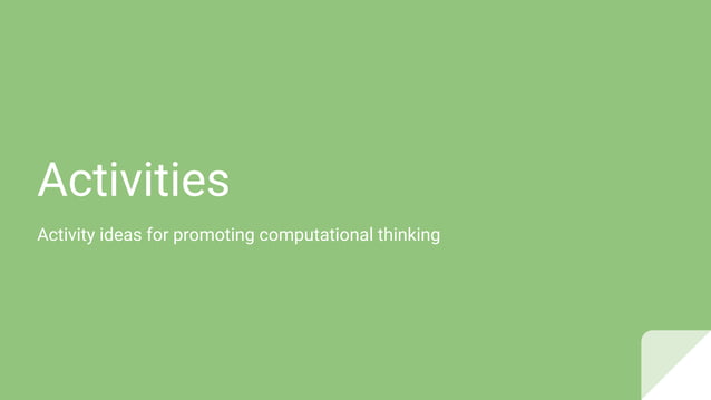 Approaches to teaching primary computing | PPT