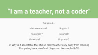 Approaches to teaching primary computing | PPT