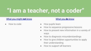 Approaches to teaching primary computing | PPT