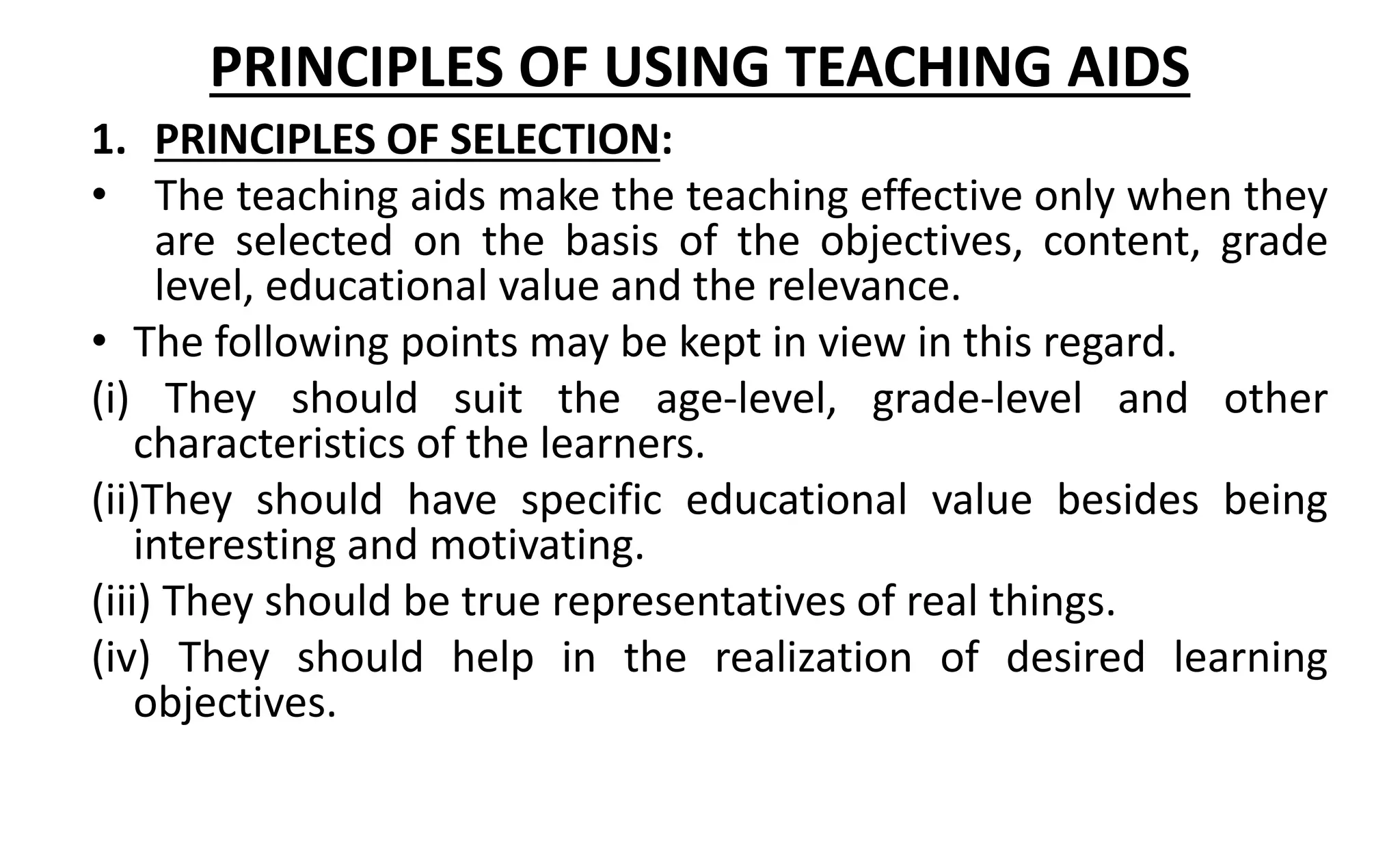 TYPES AND PRINCIPLE OF TEACHING AIDS(PEDAGOGY) | PPT