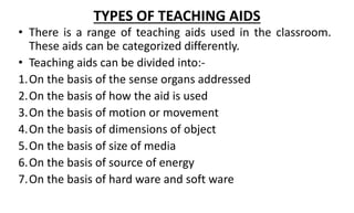 TYPES AND PRINCIPLE OF TEACHING AIDS(PEDAGOGY) | PPT